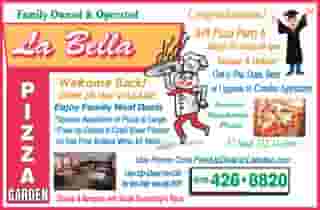What's New - La Bella Pizza - Italian Restaurant in CA