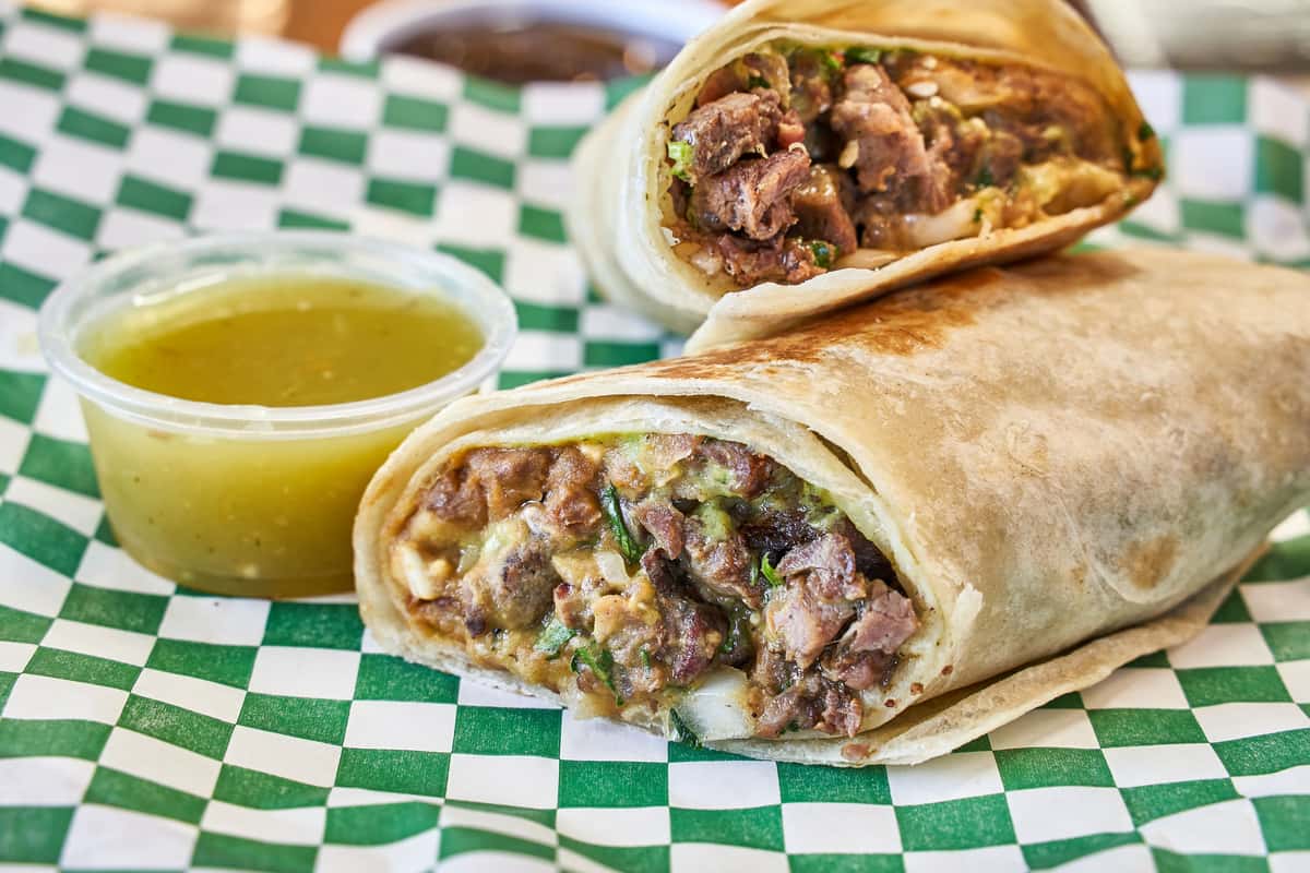 Carne Asada Burro (Steak) - Menu - Elmer's Tacos - Mexican Restaurant ...