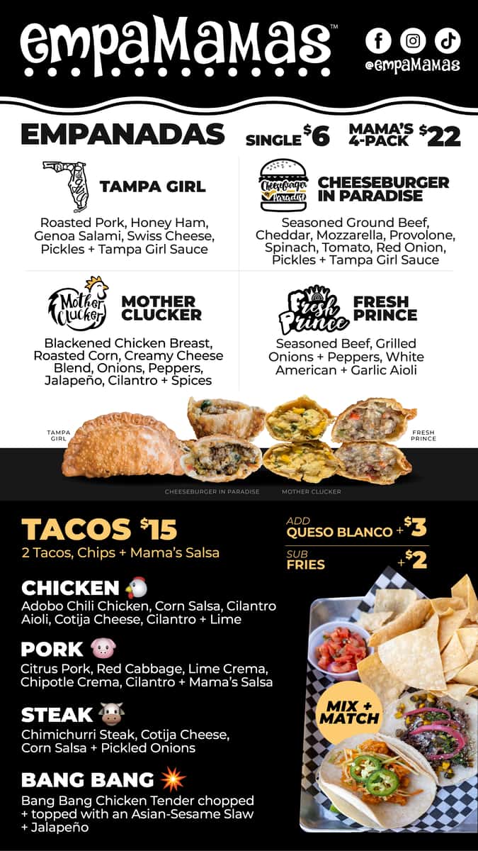 Menu - Empamamas - Cuban Restaurant in Tampa, FL