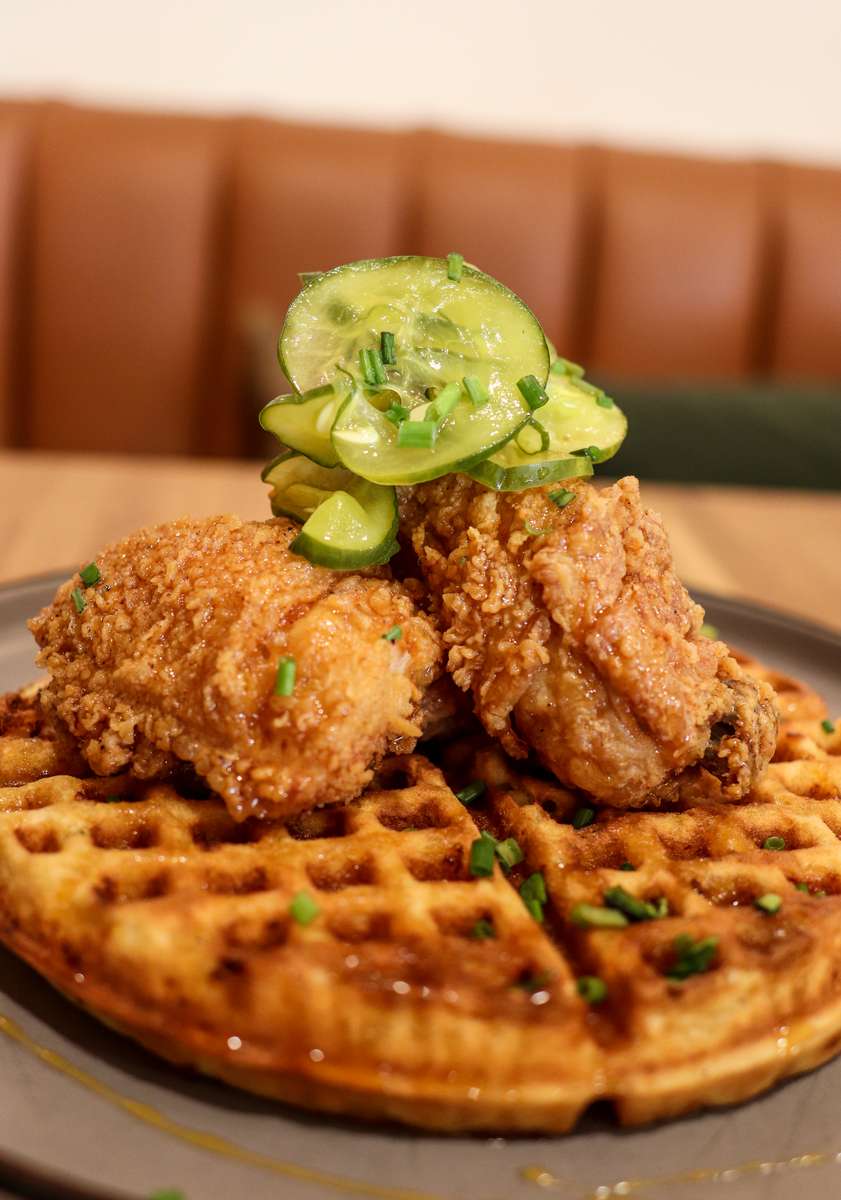 Chicken fantastic Waffles Brunch Greer Southern Table