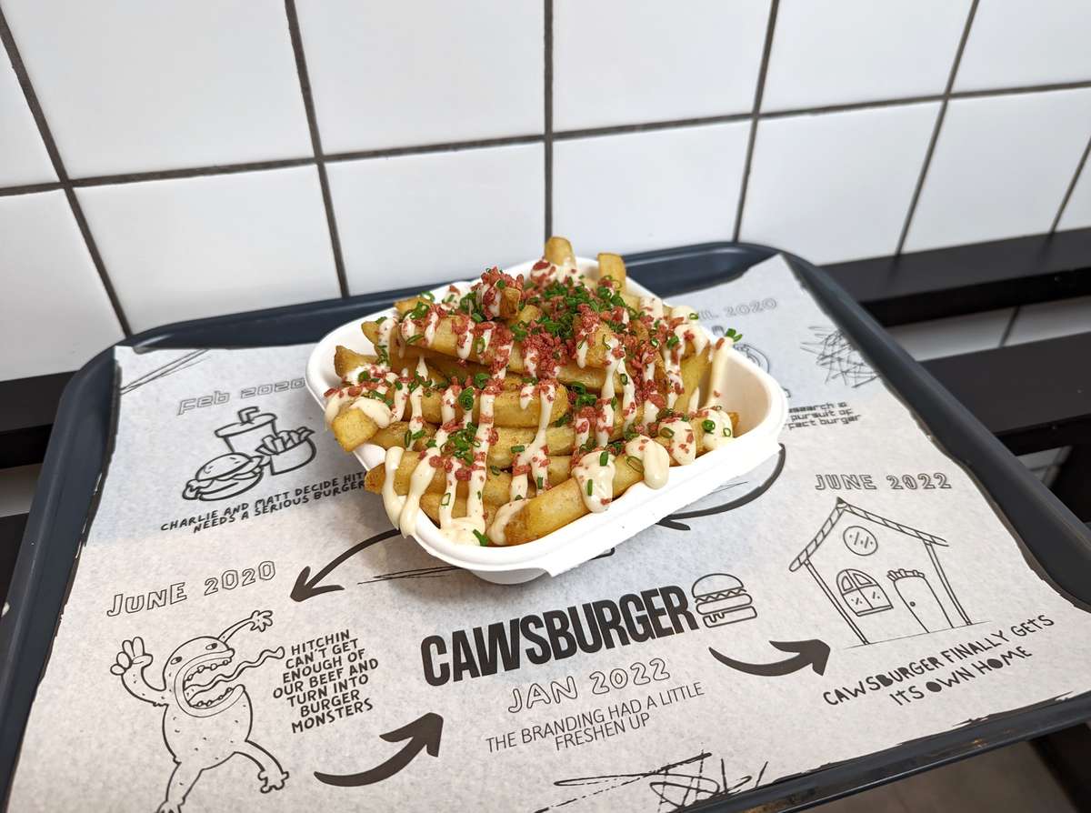 Menu - Cawsburger Hitchin | Burger, Fries, Chicken, and Beer