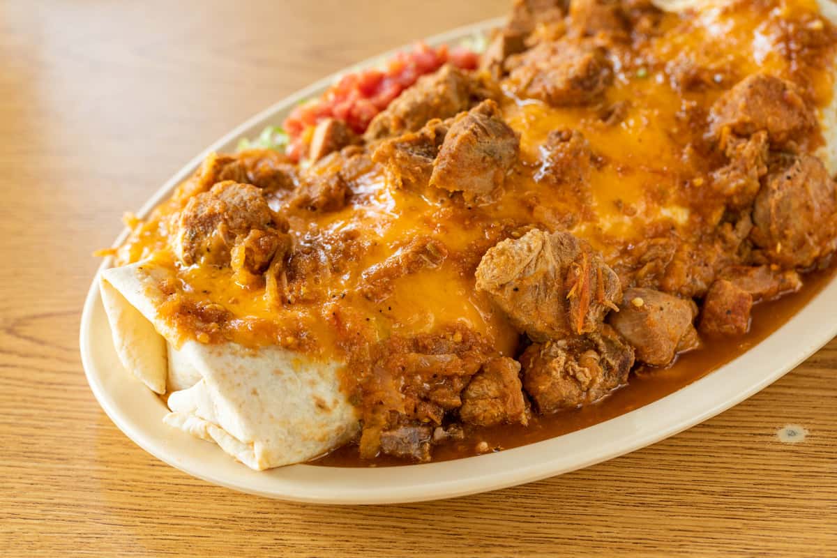 Classic Special Pork Chile Verde Burrito - Menu - Tepeyac Restaurant ...