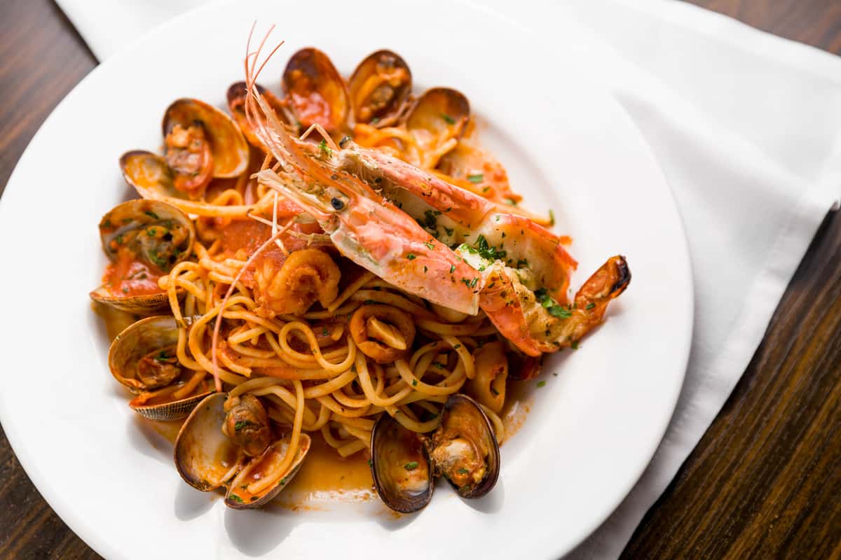 Pescatore Pasta - Menu - Angelino Trattoria and Pizzeria - Italian ...