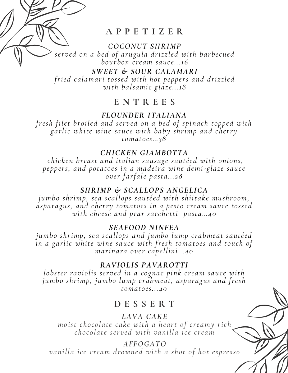 Specials - Capuano Flemington - Italian Restaurant in Flemington, NJ