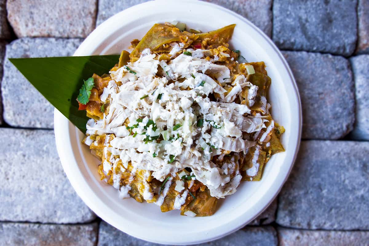 Chilaquiles con Pollo - Breakfast - Taco Mesa - Mexican Restaurant in CA