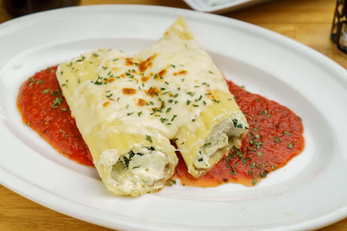 Spinach and Ricotta Manicotti - Menu - Caffe Amici - Cafe in Columbus, GA