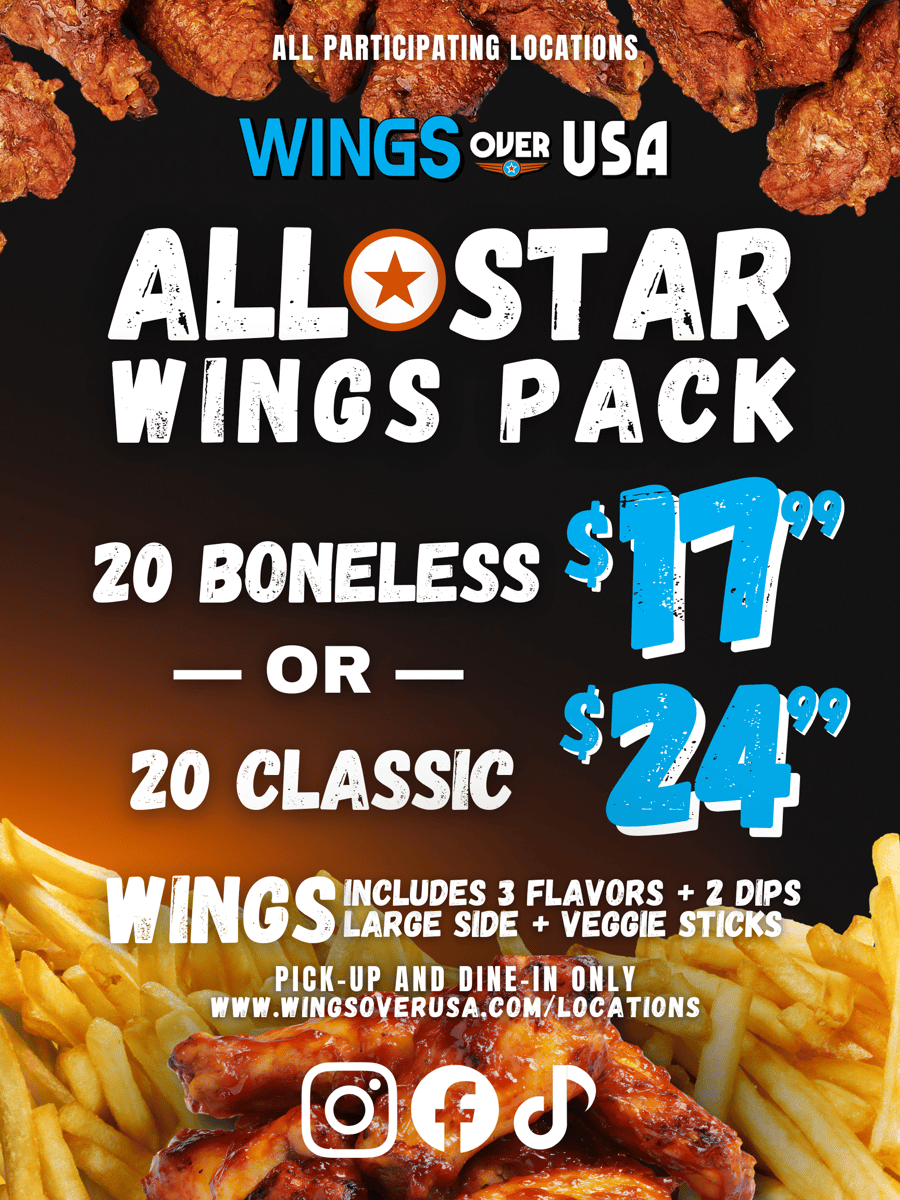 Wings Over USA - Chicken Wings Restaurant in TX