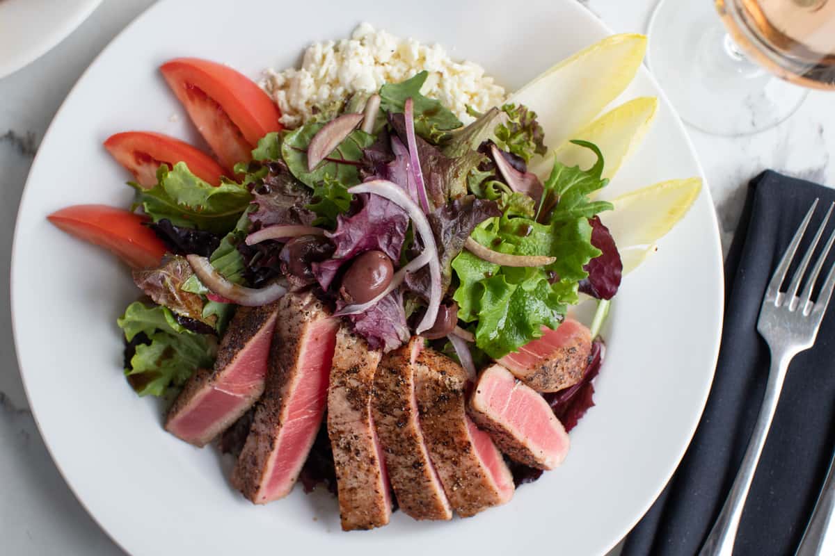 Seared Rare Ahi Tuna Salad - Brunch - Ouisie's Table - American ...