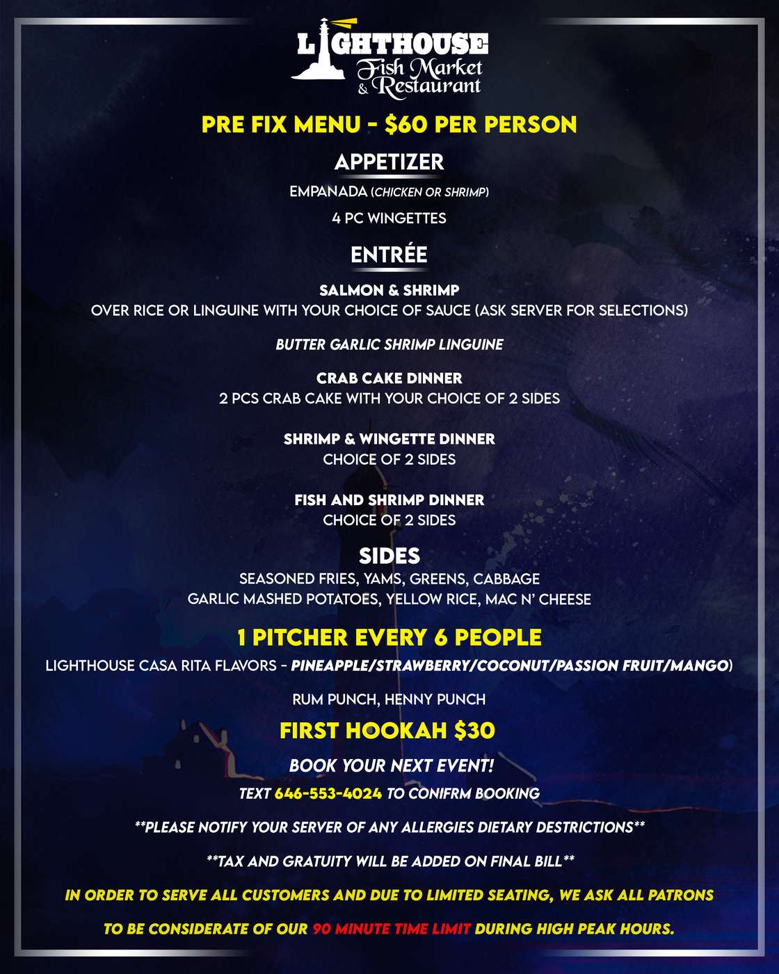 East Harlem Menu - Lighthouse Fish Market - Seafood Restaurant in NY