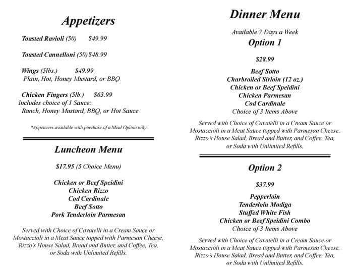 Banquets - Rizzo's Italian Restaurant - Restaurant in MO