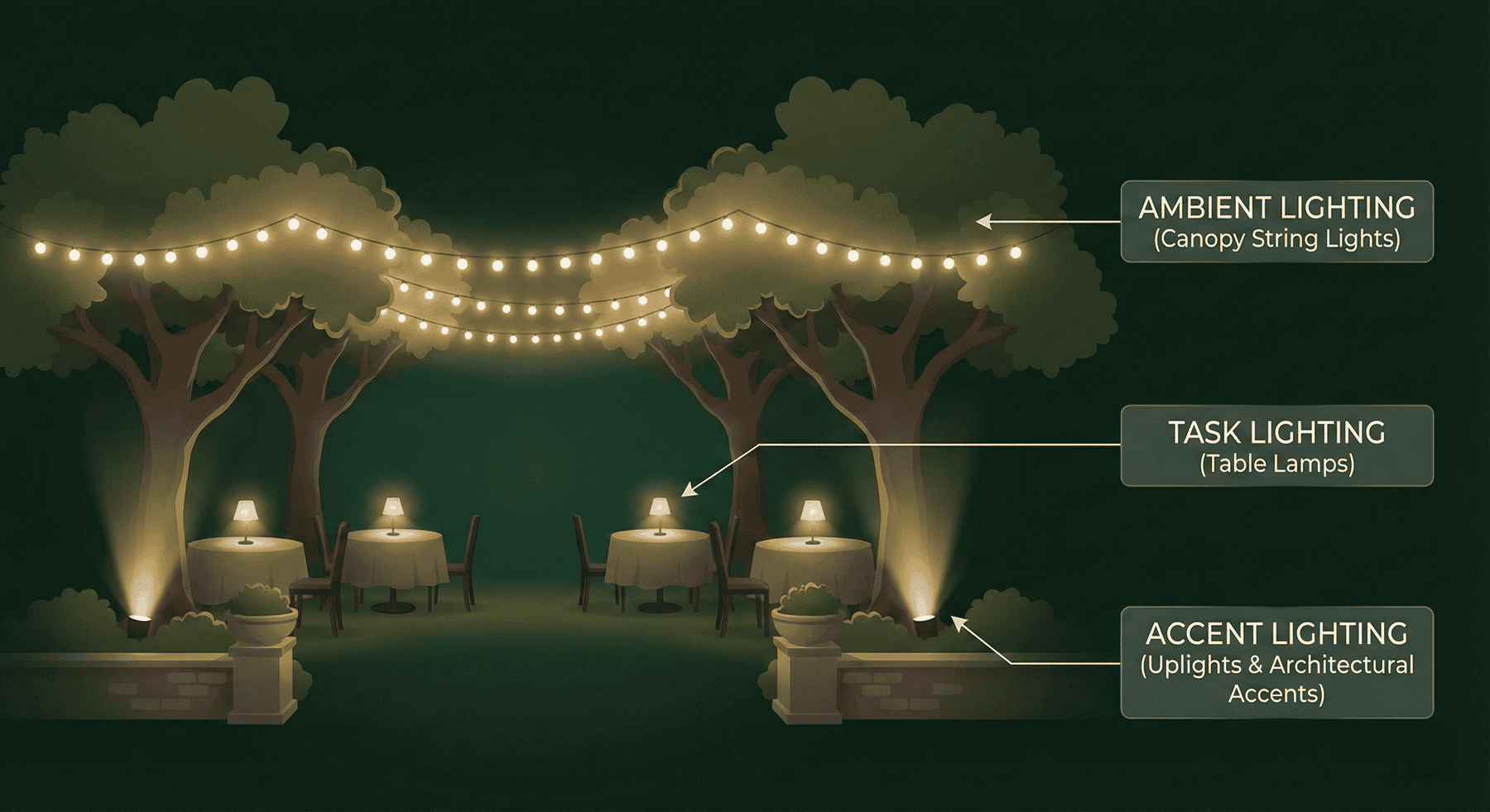 Seasonal Evenings Under the Lights – Garden Ambiance at Glass & Vine ...