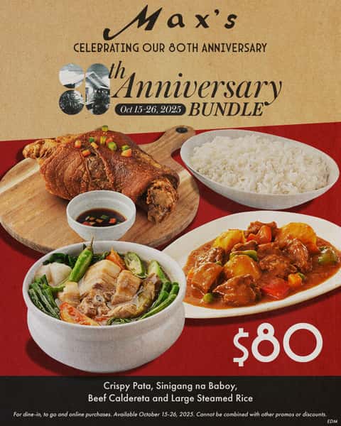 80th Anniversary Bundle Edmonton - Max's Restaurant | North America ...