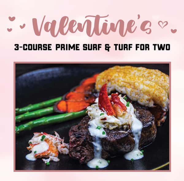 Valentine's 3-Course Prime Surf & Turf for Two - Claim Jumper ...