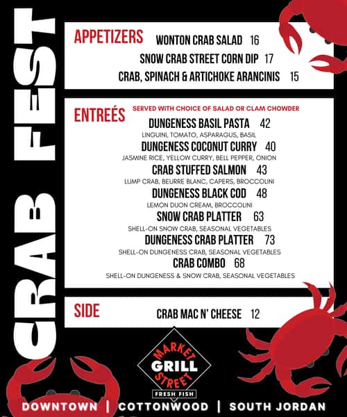 Crab Fest 2025 - Market Street Grill - Seafood Restaurant in Salt Lake City