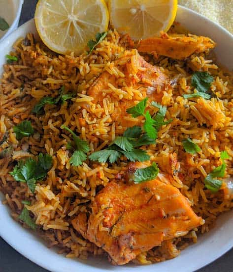 Salmon Fish Biryani - Minerva Indian Cuisine - Indian Restaurant in ...