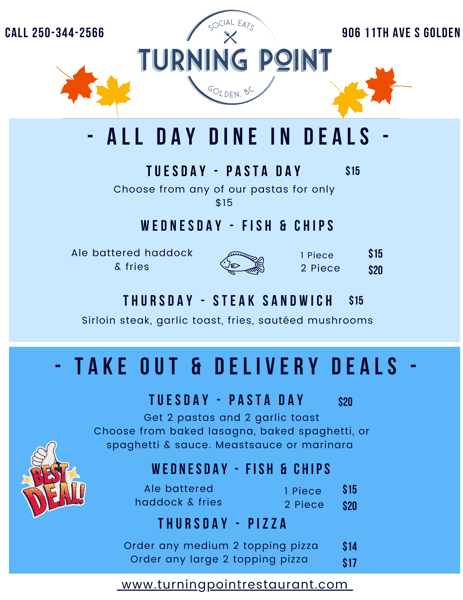Turning Point Fall Features - The Turning Point Restaurant - Family ...