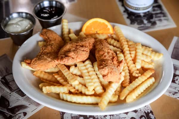 Chicken Strips and Fries - Cruiser Cafe - American Restaurant in ...