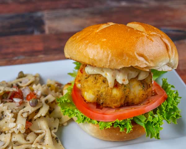 "Island" Crab Cake Sandwich - Longboard Cafe - American Restaurant in ...