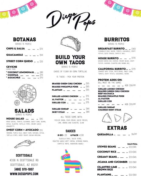 Catering - Diego Pops - Modern Mexican Restaurant in Old Town ...