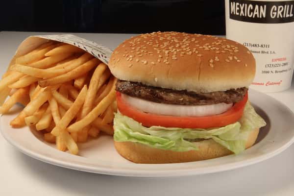 34. Burger Combo - Food Menu - Rodeo Mexican Grill