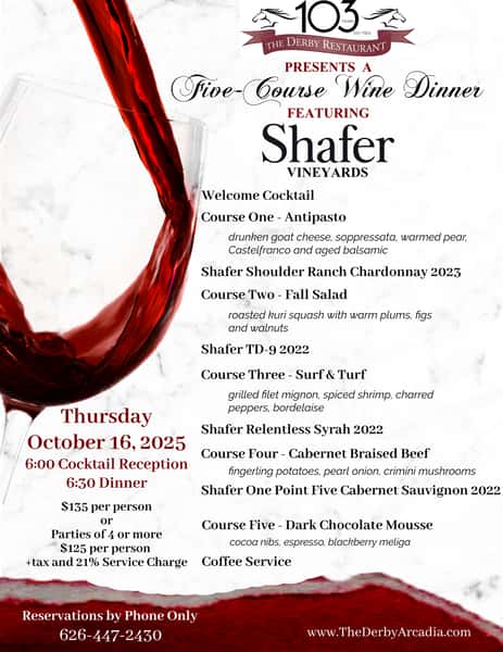 Shafer Wine Dinner - The Derby