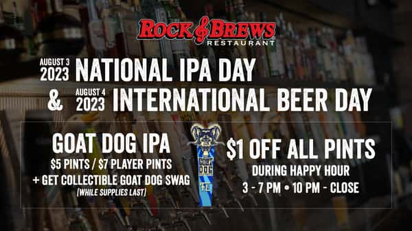 National IPA Day & International Beer Day - American Food & Live Music ...