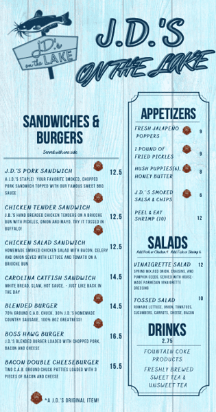 J.D.'s on the Lake - JD's Bar-B-Que - Barbecue Restaurant in GA