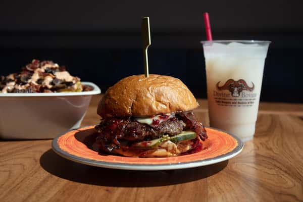 Funny Farm Hand - Divine Bovine Burgers - Burger Joint in Tucson, AZ