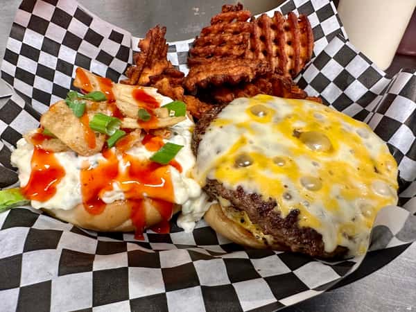 Crab Rangoon Burger - Copps Pizza Company - Family Style Restaurant