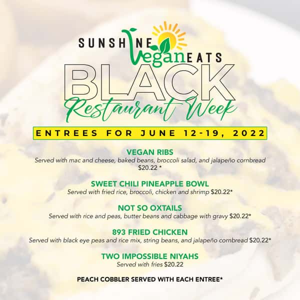 Black Restaurant Week - Sunshine Vegan Eats