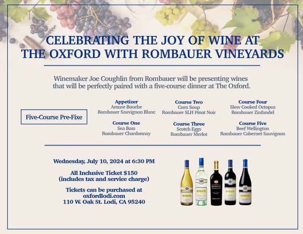 Rombauer Wine Tasting - The Oxford Kitchen & Gastropub: Modern British ...