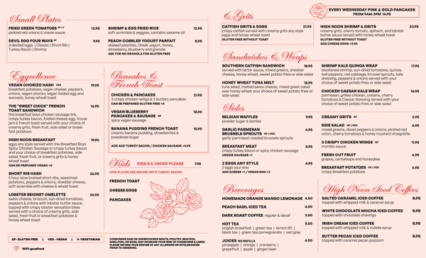 Menu - High Noon Brunchery