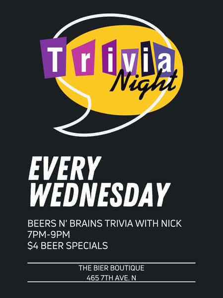 Trivia Wednesdays - The Bier Boutique - American Restaurant in St ...