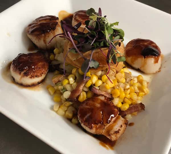 Pan Seared Sea Scallops - Chill's Bistro Menu Sample - Chillingsworth ...
