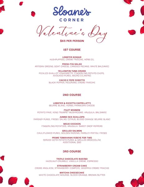 Menus - Sloane's Corner Downtown Dallas, TX