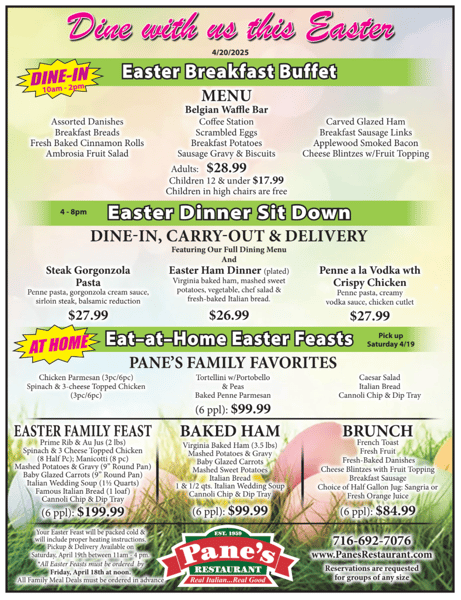 Pane's Restaurant - Italian Restaurant in North Tonawanda, NY