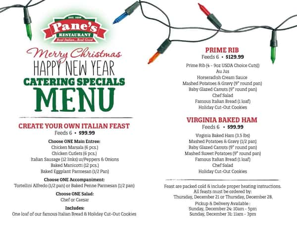 Pane's Restaurant - Italian Restaurant in North Tonawanda, NY