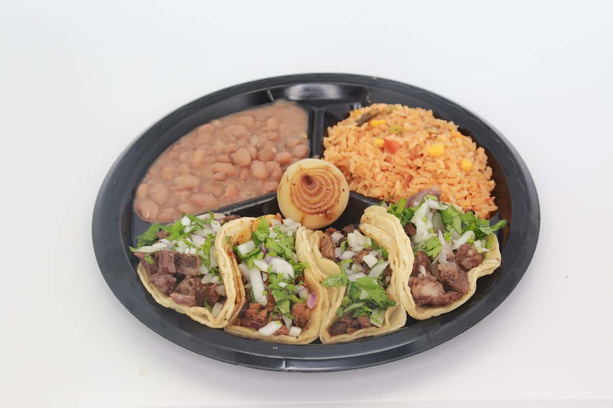 4 Tacos Plate - Menu - Tacos El Fogon Grill - Bar & Grill in Bellflower, CA
