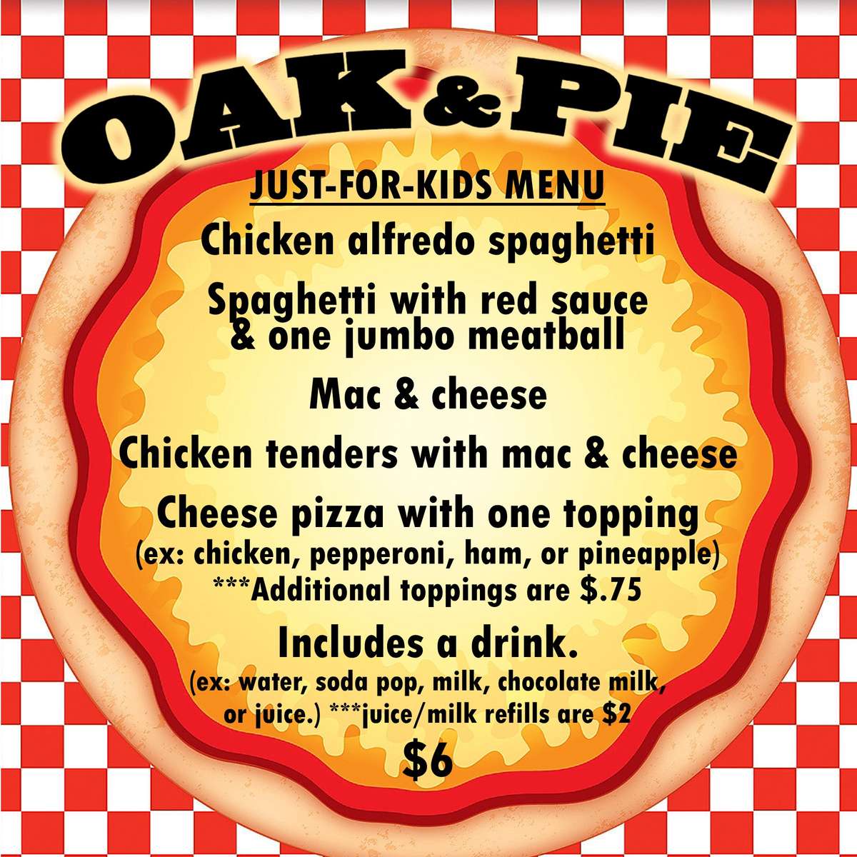 Menu - Oak & Pie - Restaurant in Wichita, KS
