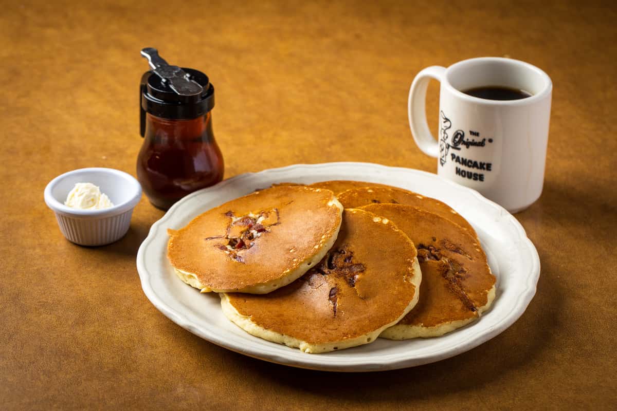 Bacon Pancakes 625 1250 cal Pancakes The Original Pancake House Breakfast Restaurant in CA