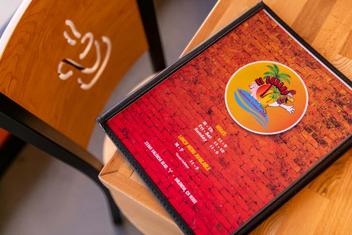 Menu - El Cubano Restaurant - Cuban Restaurant in Valencia, CA