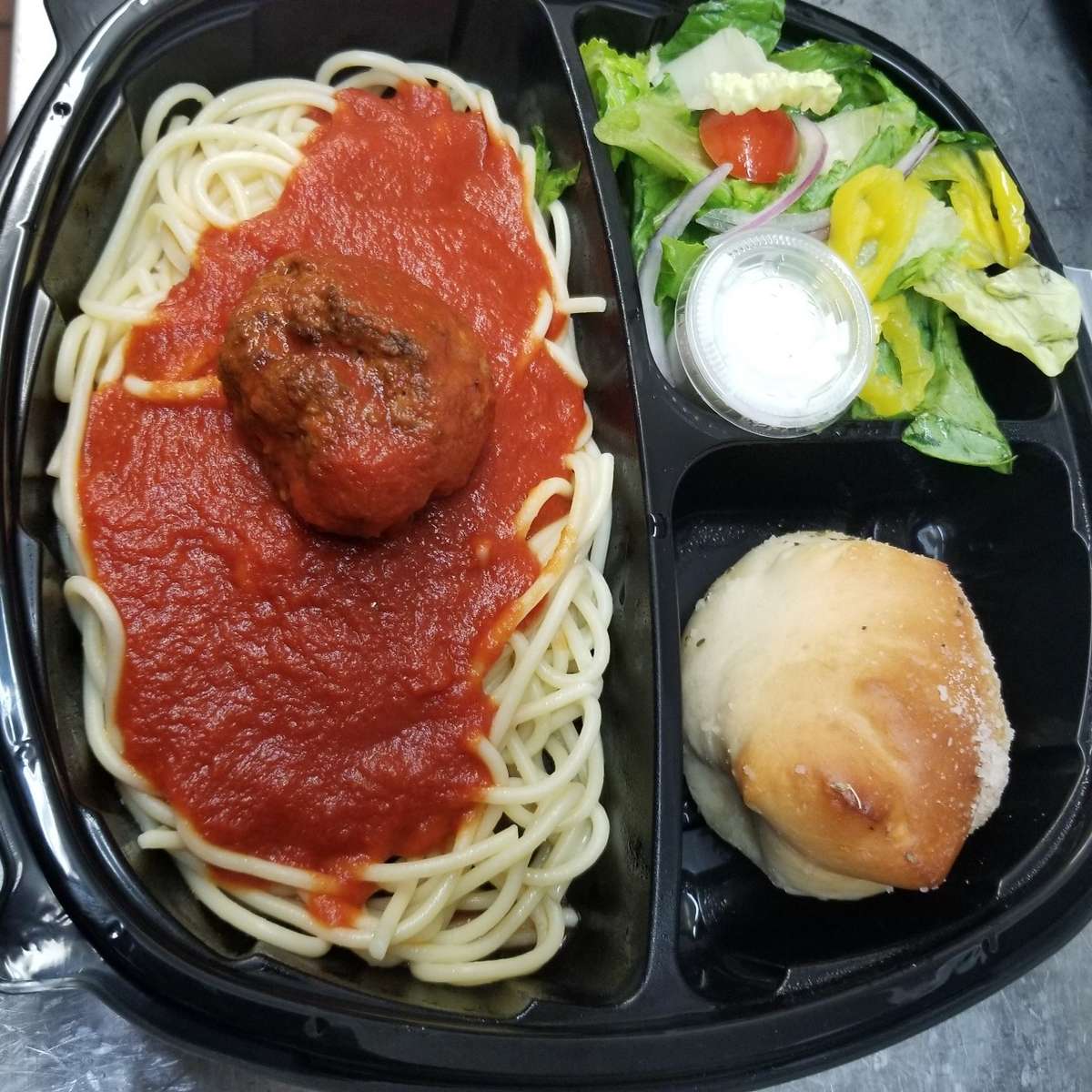 L Box Spaghetti with Meatball - Lunch Boxes - Antonio's Italian Grill
