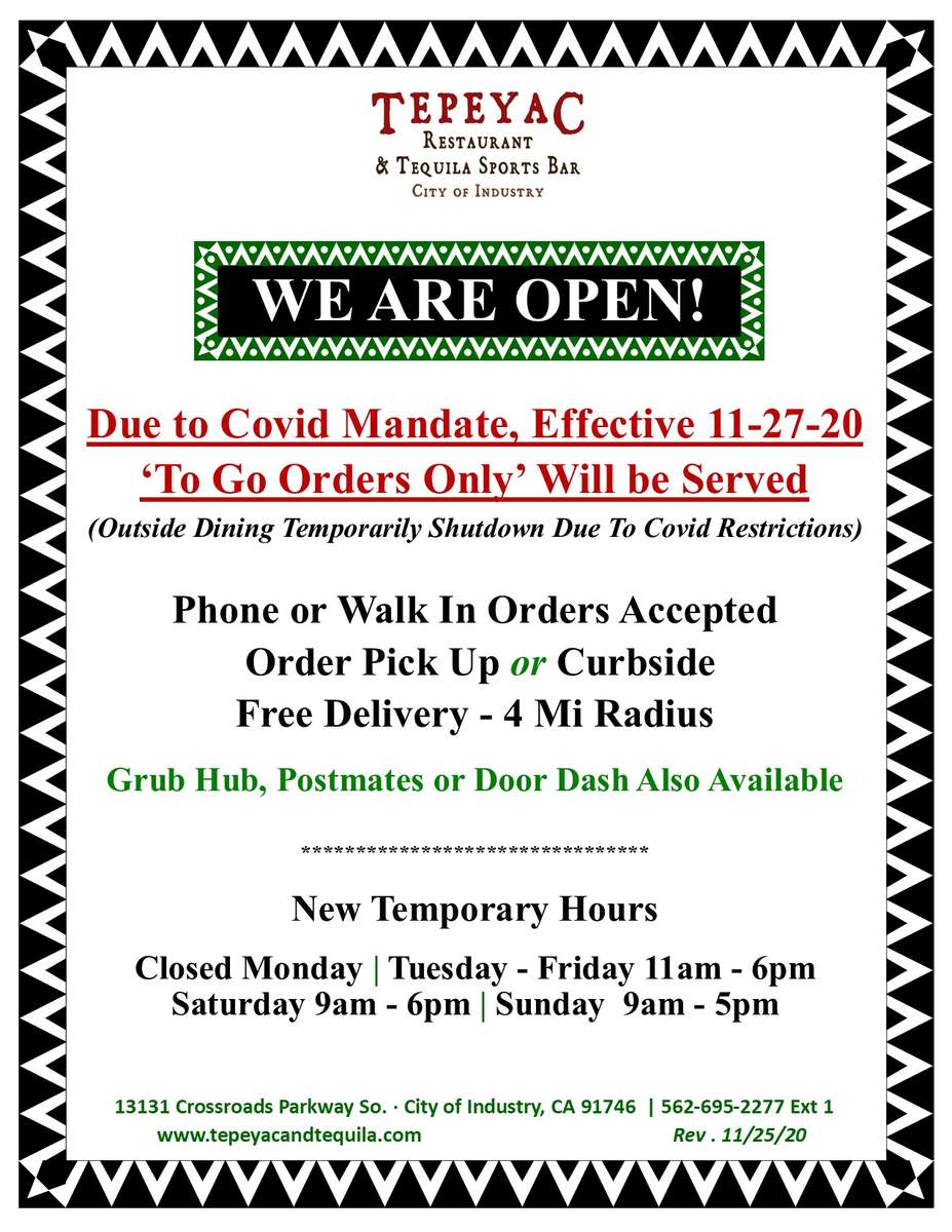 Tepeyac - Tepeyac Restaurant & Tequila Sports Bar - Mexican Restaurant ...