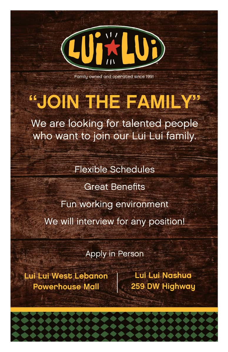 Lunch menu - Lui Lui - Italian Restaurant in NH