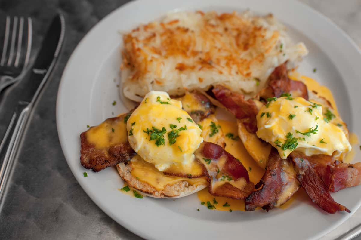 Bacon Benedict - Breakfast - The Purple Place Bar & Grill - American ...