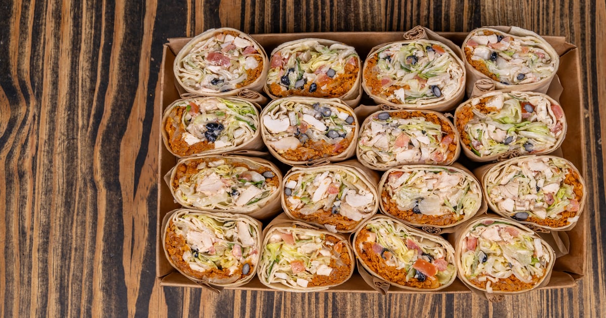 Catering BBQ Chicken Wrap - STACKED - Food Well Built