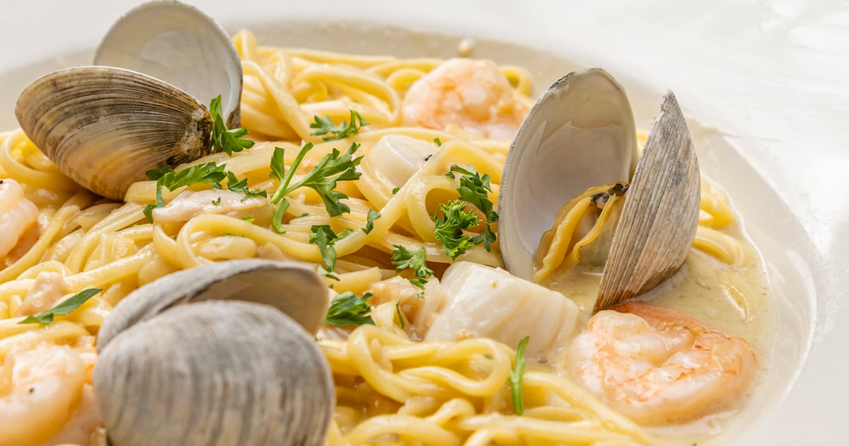 SEAFOOD PASTA 1/2 PAN - Shells Seafood - Seafood Restaurant in FL