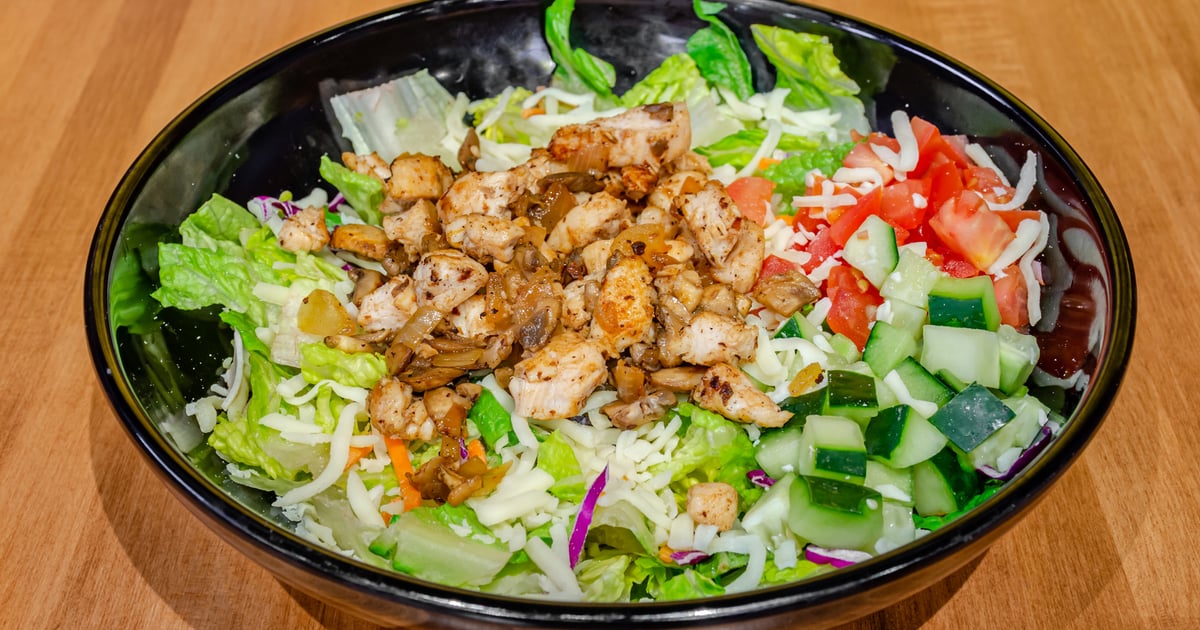 Chicken Cheesesteak Salad - Submarine House Sports Bar