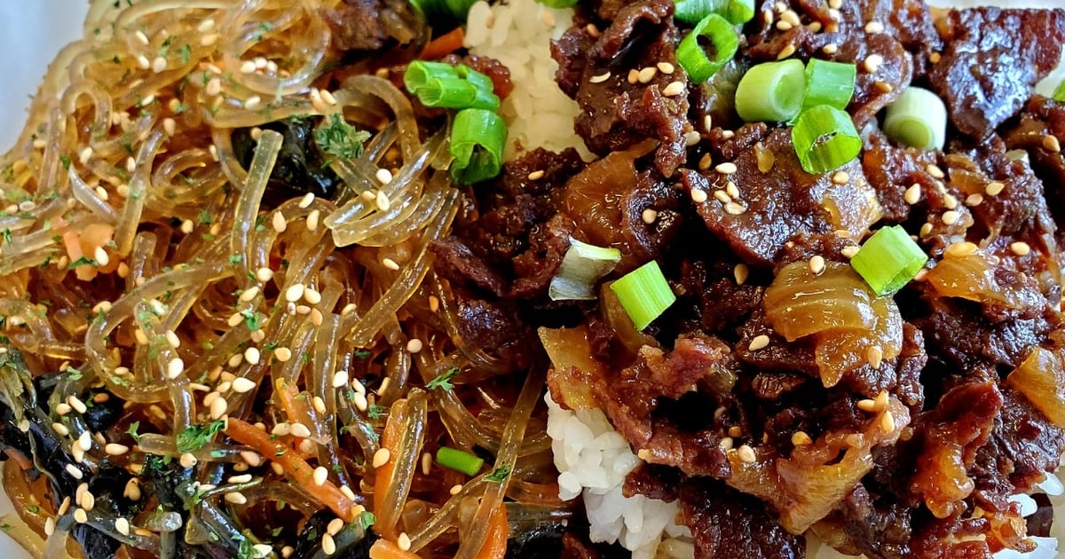 Japchae Noodle & Bulgogi Plate - Menu - The Bite of Korea (The BOK)