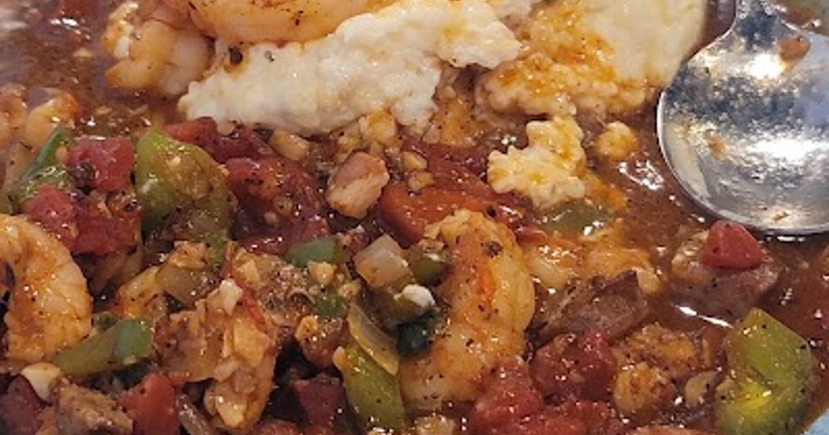 Salty's Famous Creole Red Shrimp & Grits - Salty Mule - Seafood ...